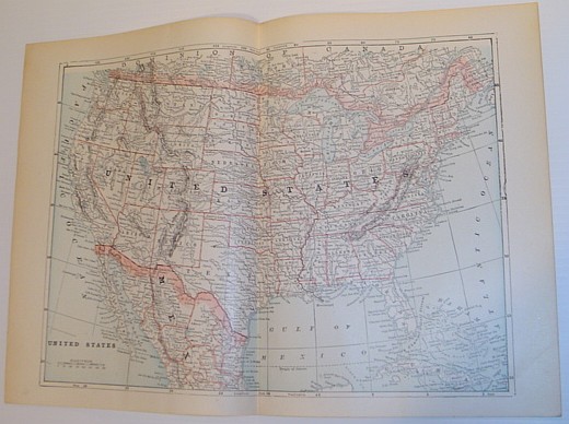 Map of the United States Circa 1902